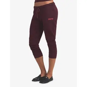 SKIMS Cotton Fleece Embossed-logo Leggings - Currant