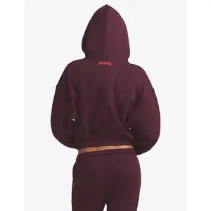 SKIMS Cotton Fleece Cropped Hoodie - Currant