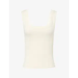 ST. AGNI Ballerina Scooped-back Cotton Top - Talco