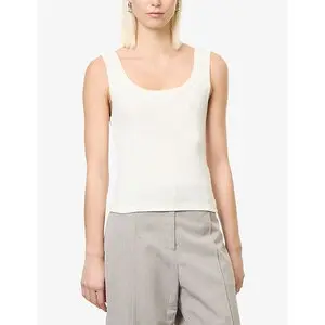 ST. AGNI Ballerina Scooped-back Cotton Top