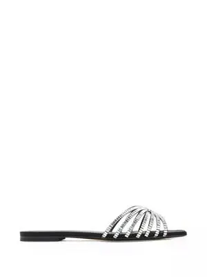 ALEVI MILANO Crystal-embellished Satin Sandals - Black