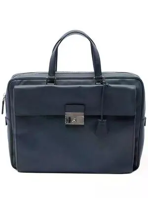 Prada 2013-2026 Saffiano Flap Pocket Business Bag - Black