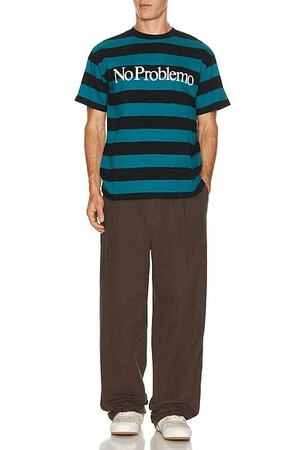 NO PROBLEMO Stripe Short Sleeve Tee