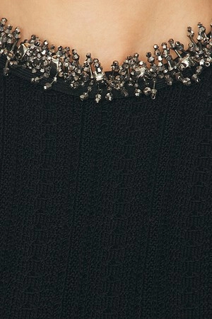 SELF-PORTRAIT Beaded Pointelle Knit Maxi Dress