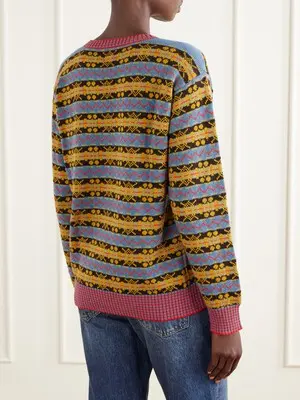 BODE Bracken Fair Isle Cotton-jacquard Sweater