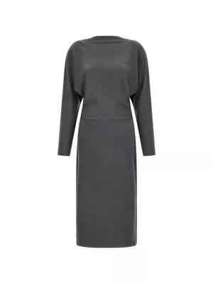 Vince Dropped-shoulder Boat-neck Midi Dress