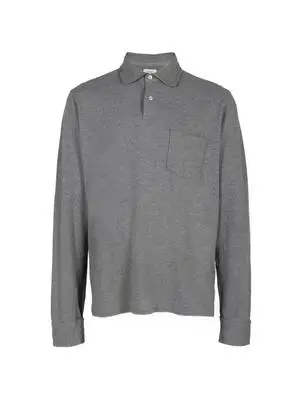 Hartford Chest-pocket Long-sleeve Polo Shirt - Grey