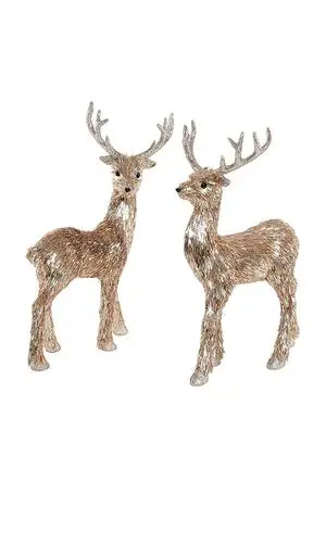 POPPY LANE Festive Fiber Blend Standing Deer - Multi