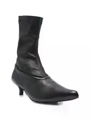 Toga Pointed-toe Kitten-heel Boots - Black