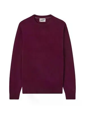 MC2 SAINT BARTH Burgundy Regent Merino-wool-and-cashmere Blend Crewneck - Red