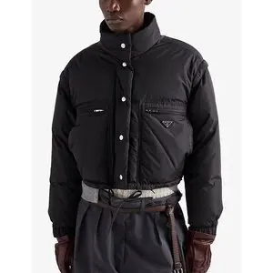 Prada Cropped Relaxed-fit Nylon Down Jacket