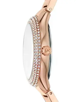 Michael Kors Mini Sylvia Pavé Rose-gold-tone Watch