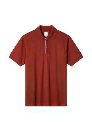 Paul Smith Rust Signature Stripe-trim Polo Shirt - Red