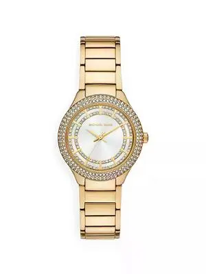 Michael Kors Mini Sylvia Pavé Gold-tone Watch - Silver