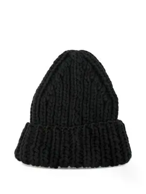CHARLES JEFFREY Chunky-knit Logo-patch Beanie Hat