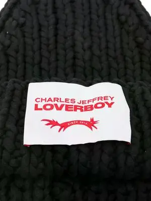 CHARLES JEFFREY Chunky-knit Logo-patch Beanie Hat