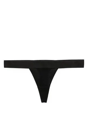 Palm Angels Logo-tape Stretch-cotton Thong - Black