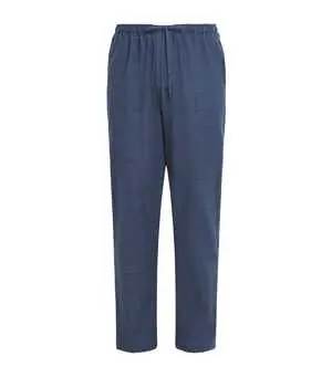 Zimmerli Cotton-merino Flannel Lounge Trousers - Blue