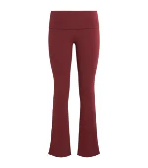 SKIMS Cotton-blend Foldover Trousers - Burgundy