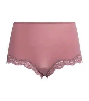 SKIMS Lace-trim Fits Everybody Boyshort Briefs - Purple