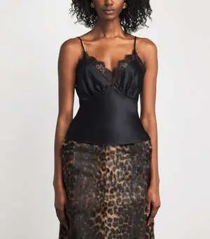 FRAME Silk Lace Cami Top