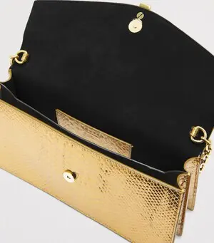 Alexander McQueen Python-embossed Leather Skull Shoulder Bag