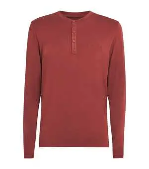 Calvin Klein Stretch-modal Henley Pyjama Top - Red
