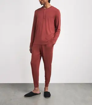 Calvin Klein Stretch-modal Henley Pyjama Top