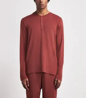 Calvin Klein Stretch-modal Henley Pyjama Top
