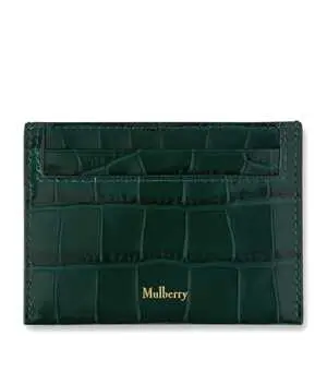 Mulberry Croc-embossed Leather Continental Card Holder - Green