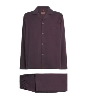 Derek Rose Cotton-cashmere Arley Pyjama Set - Red