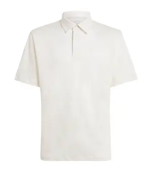 Eleventy Linen Polo Shirt - White