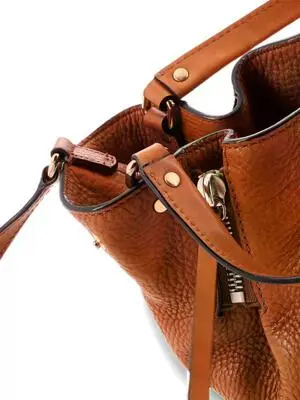 Burberry Maidstone Leather With House Check Canvas Small Tote Bag