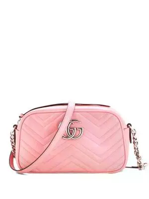 Gucci Gg Marmont Shoulder Bag Matelasse Leather Small Crossbody Bag - Pink