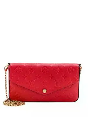 LOUIS VUITTON Felicie Pochette Monogram Empreinte Leather Crossbody Bag - Red
