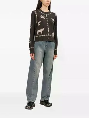 Sea Embroidered Floral-trim Cardigan