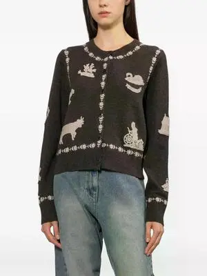 Sea Embroidered Floral-trim Cardigan
