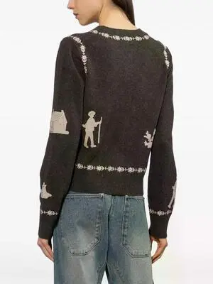 Sea Embroidered Floral-trim Cardigan