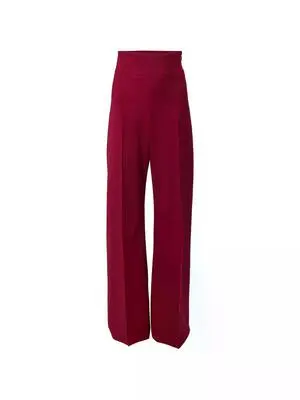 Carolina Herrera Diane Wool Wide-leg Tailored Trousers - Red
