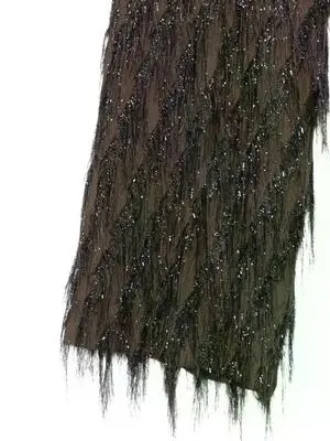 RAME Fringe-embellished Metallic-thread Trousers