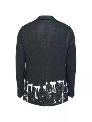 Comme Des Garçons Paint-splatter Notched-lapels Blazer