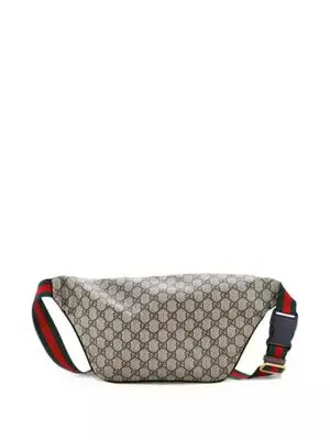 Gucci Courrier Zip Gg Coated Canvas With Applique Belt Bag - Brown