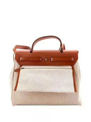 Hermès Herbag Zip Criss Viking Toile And Leather 31 Shoulder Bag - Brown