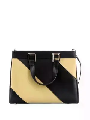 Gucci Zumi Top Handle Bag Striped Leather Small Satchel - Black