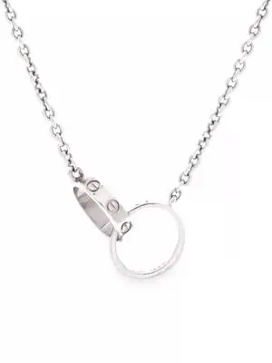 Cartier Love Interlocking 18k White Gold Necklace - Silver