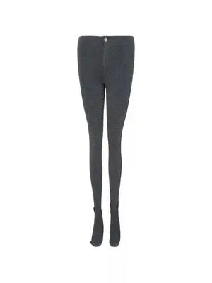 NACHE Ribbed-knit Tights - Grey