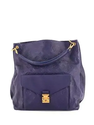 LOUIS VUITTON Metis Monogram Empreinte Leather Hobo Bag - Blue