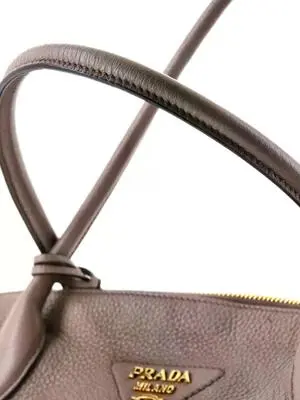 Prada Dual Strap Zip Tote Vitello Daino Medium Satchel