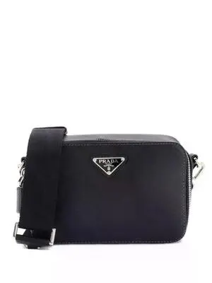 Prada Brique Camera Saffiano Leather Mini Crossbody Bag - Black