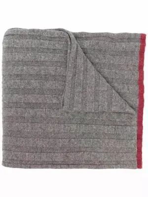 Brunello Cucinelli Ribbed-knit Scarf - Grey